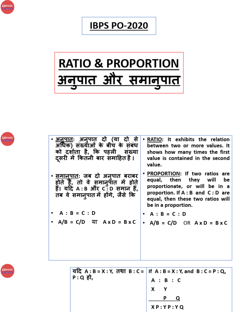 Ratio Proportion | PDF