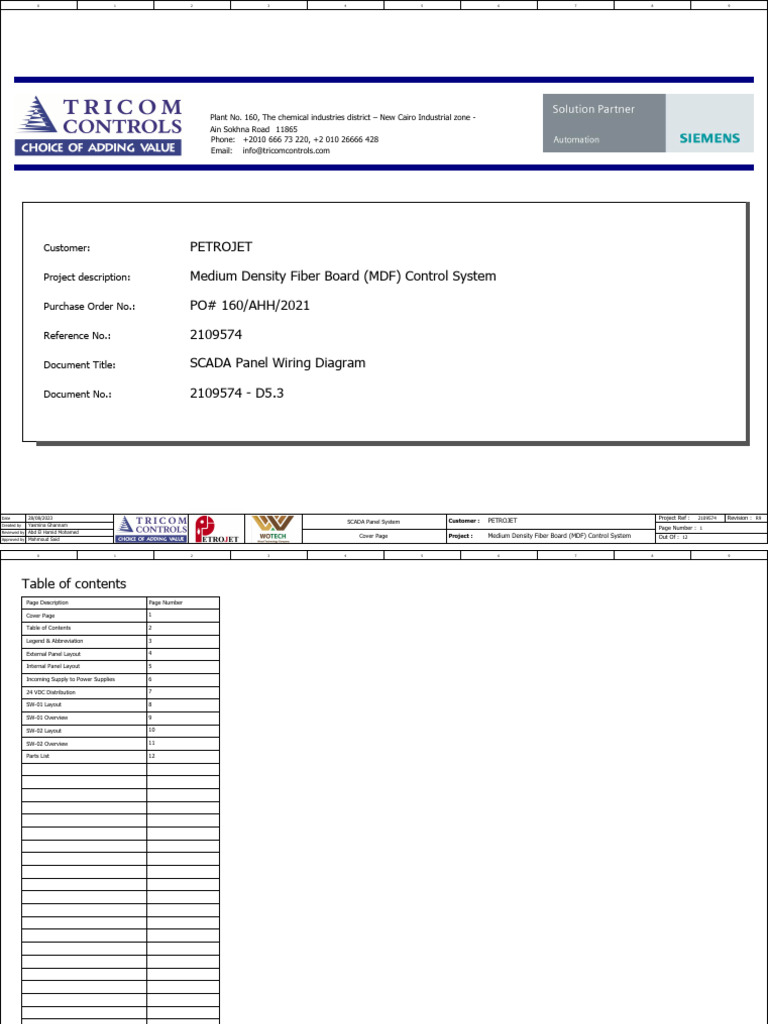 SCADA Panel Wiring Diagram for MDF System | PDF | Switch | Power Supply