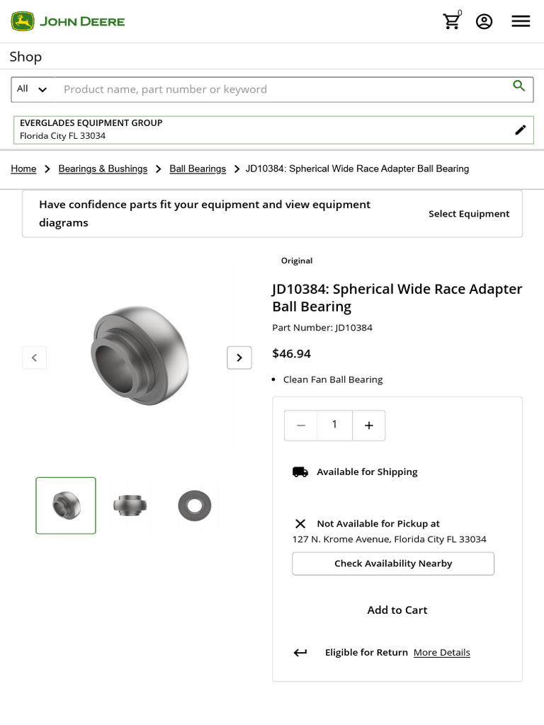JD10384 - Spherical Wide Race Adapter Ball Bearing | PDF