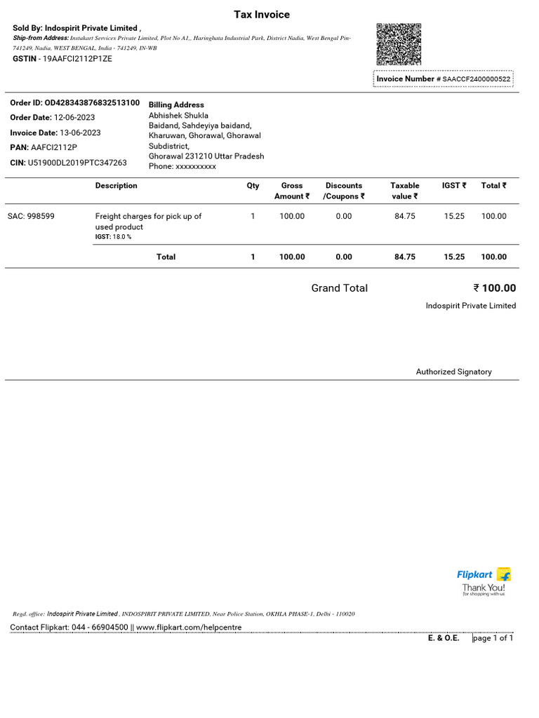 Tax Invoice for Lenovo Laptop Purchase | PDF