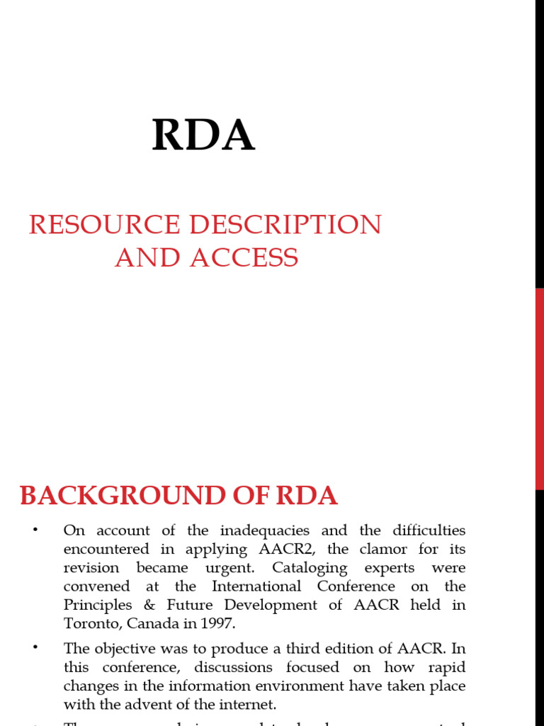 LLE Review Class 2016 - Lesson 4 - RDA | PDF | Conceptual Model ...