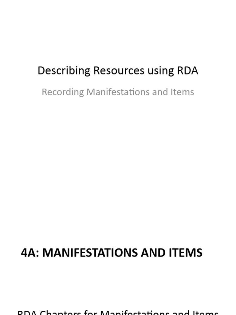 LLE Review Class - Lesson 5 - Describing Resources Using RDA | PDF ...