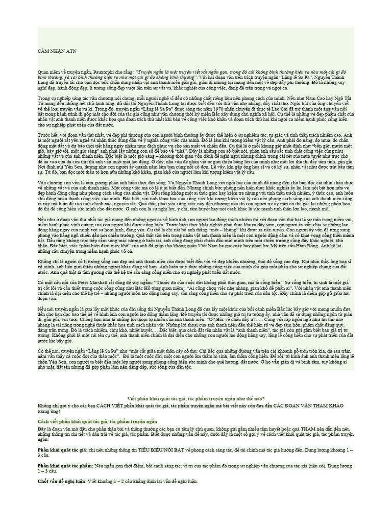 CẢM NHẬN ATN | PDF