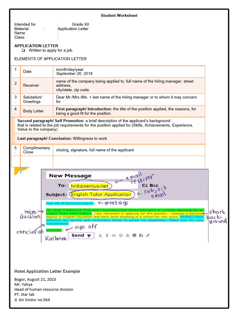 Application Letter - Ws | PDF