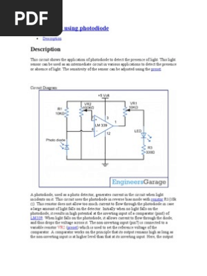 Photodiode Light Sensor Circuit