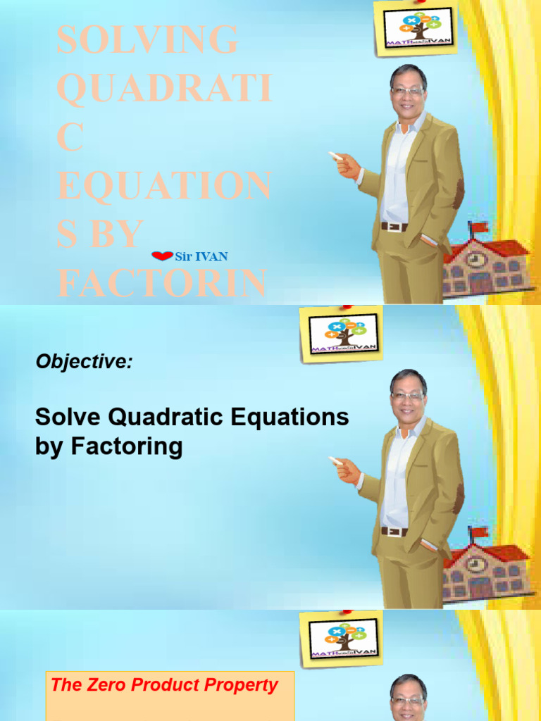 Solving Quadratic by Factoring | PDF | Quadratic Equation | Equations