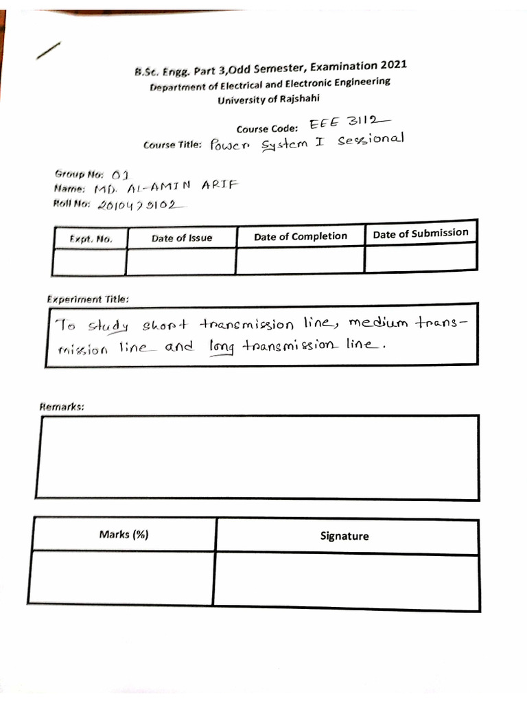 Power System Lab Report | PDF