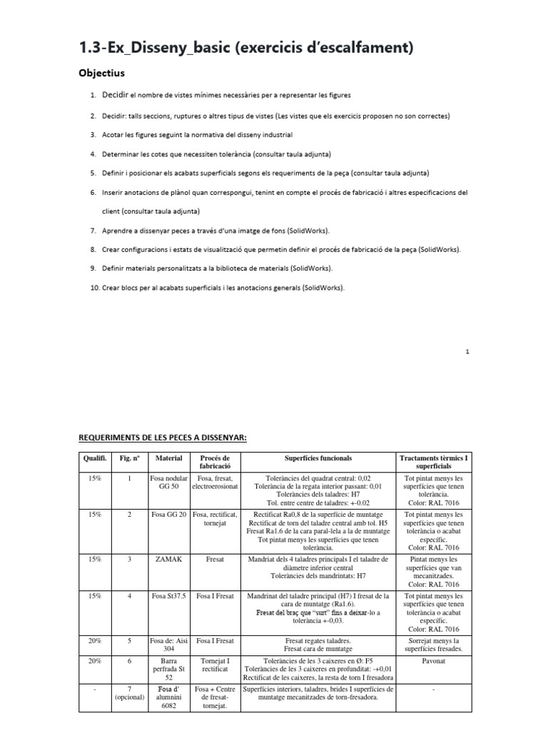1.3-Ex - Disseny - Basic (Exercicis D'escalfament) : Objectius | PDF