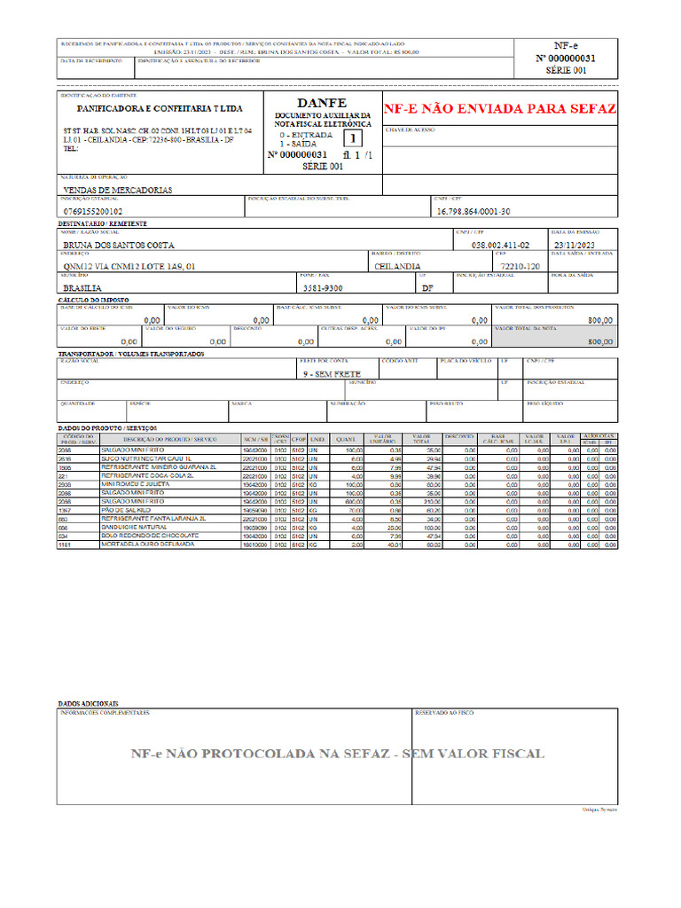 Exemplo de Nota | PDF