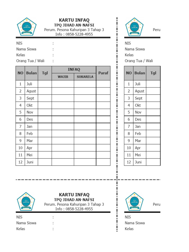 Form Iuran TPQ | PDF