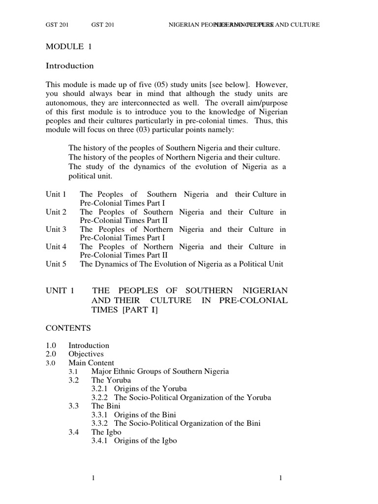 Module 1 | PDF | West Africa | Nigeria