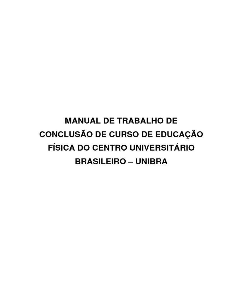 Manual Do TCC Unibra 2023.1 - Atualizado | PDF | Science
