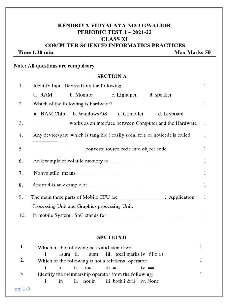 Xi Cs Ip Pt1 Pdf Input Output Programming