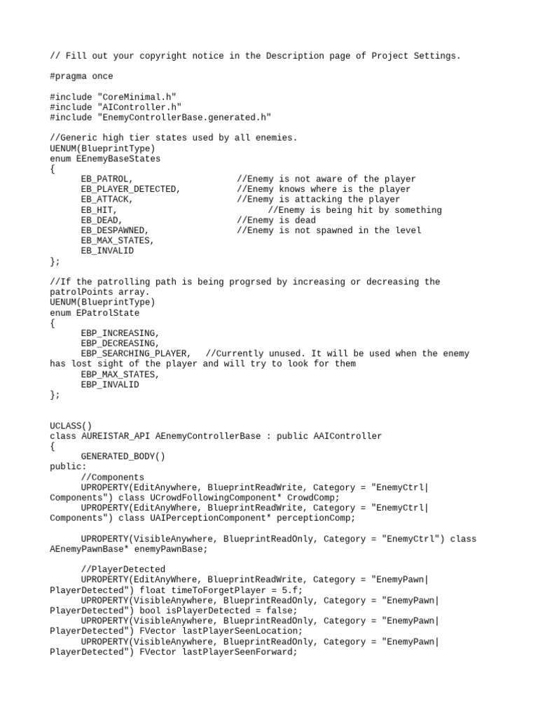 Enemy Controller Base | PDF
