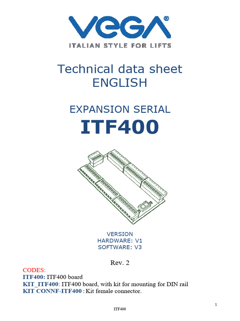 (Vega-ENG) ITF400 Serial Expansion Board V3 Rev.2 | PDF | Information And Communications ...
