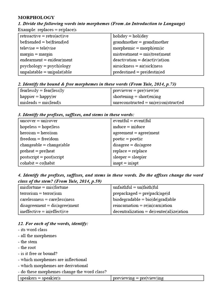DLNN - Bai Tap | PDF | Word | Morphology (Linguistics)