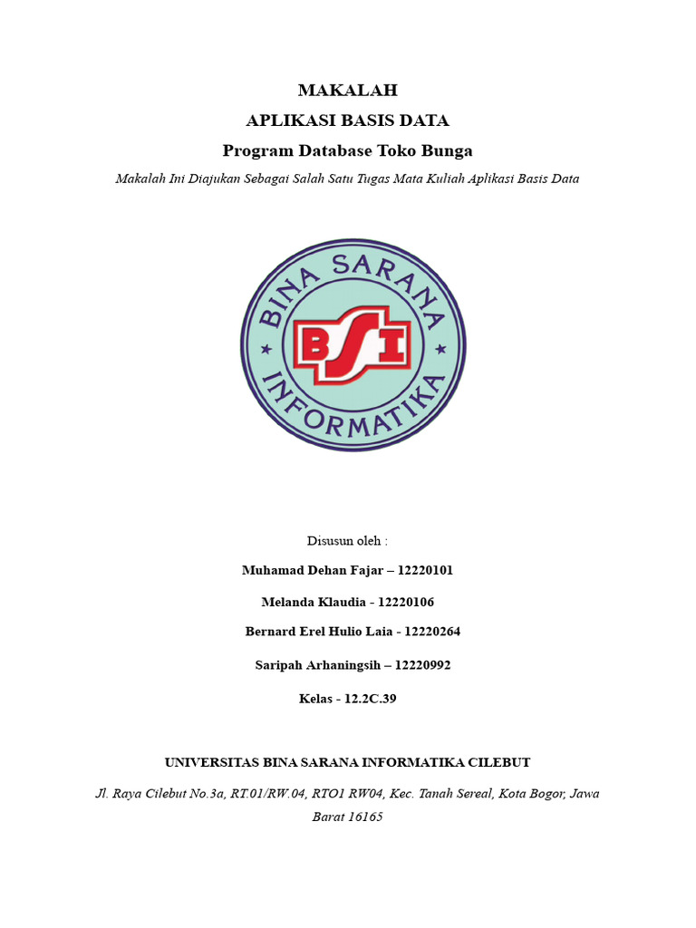 Makalah Aplikasi Basis Data Kelompok 2 | PDF | Komputer