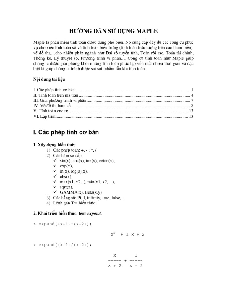 HNG DN S DNG Maple | PDF