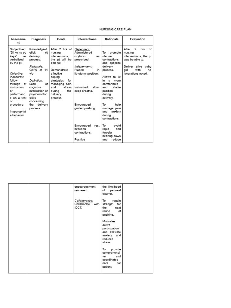 NCP Delivery Room | PDF