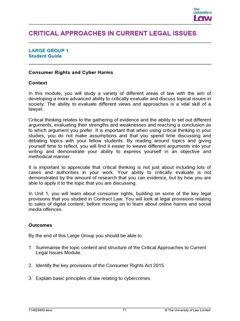 2324 Crit lg01 Ce01 Student Guide | PDF | Critical Thinking | Defamation