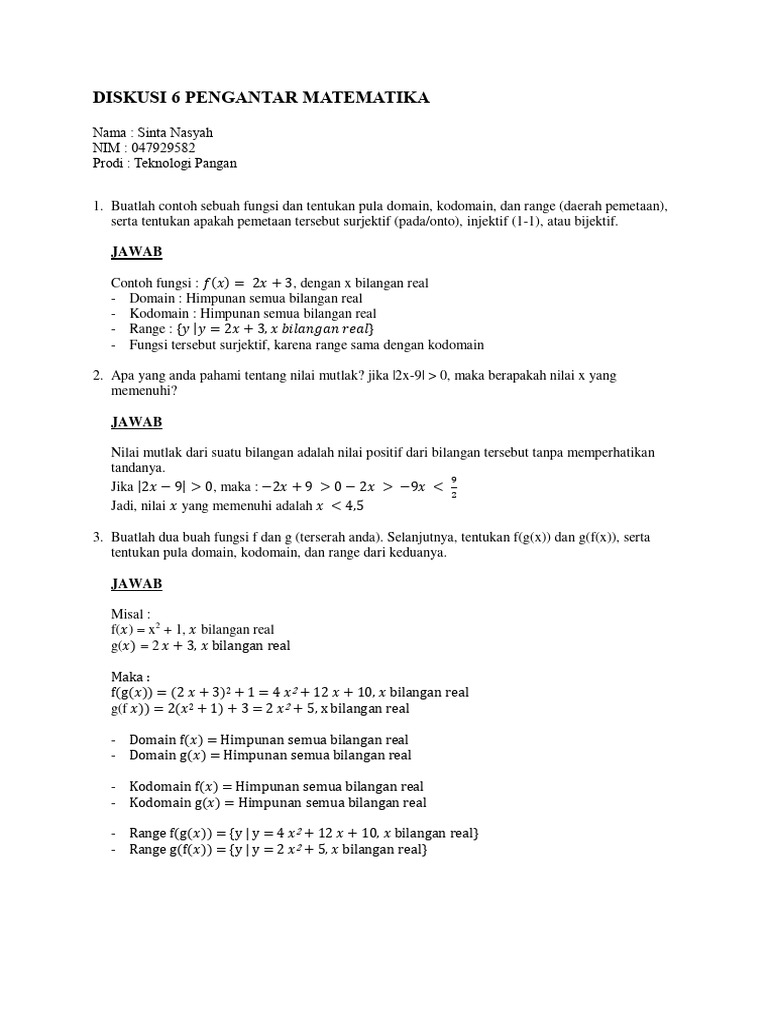 Fungsi dan Nilai Mutlak: Analisis dan Contoh | PDF