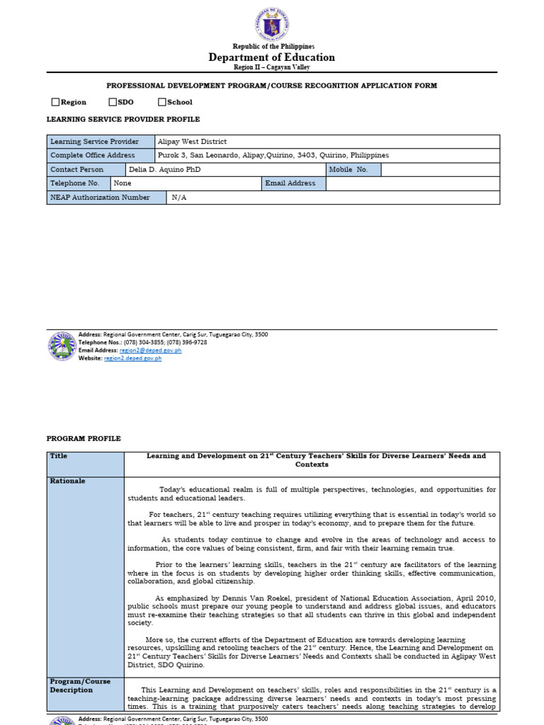 New LD Proposal Template Editable | PDF | Learning | Teachers