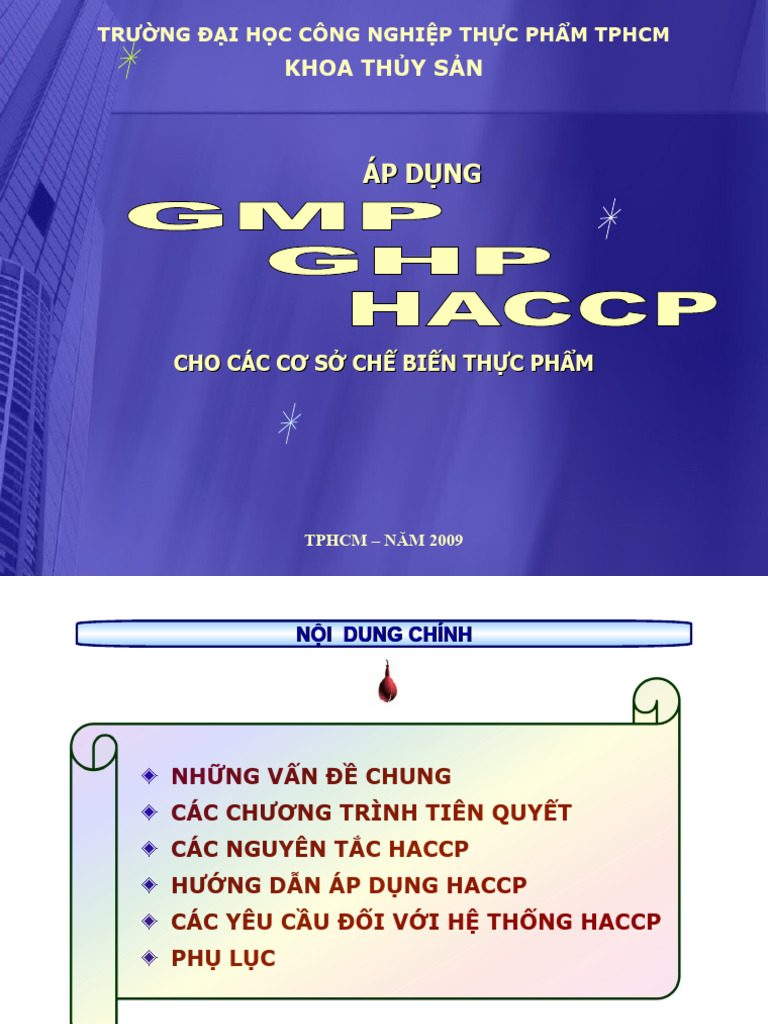 AP Dung GMP GHP Haccp Chinh Sua | PDF