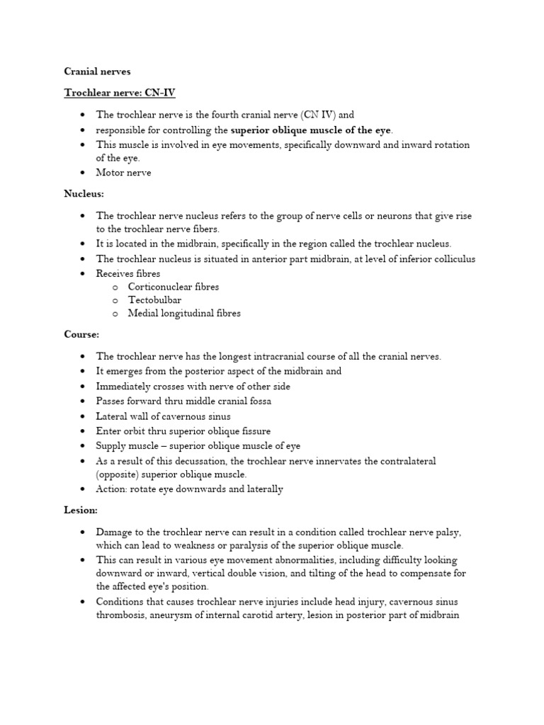 Cranial Nerves | PDF | Human Anatomy | Neuroanatomy