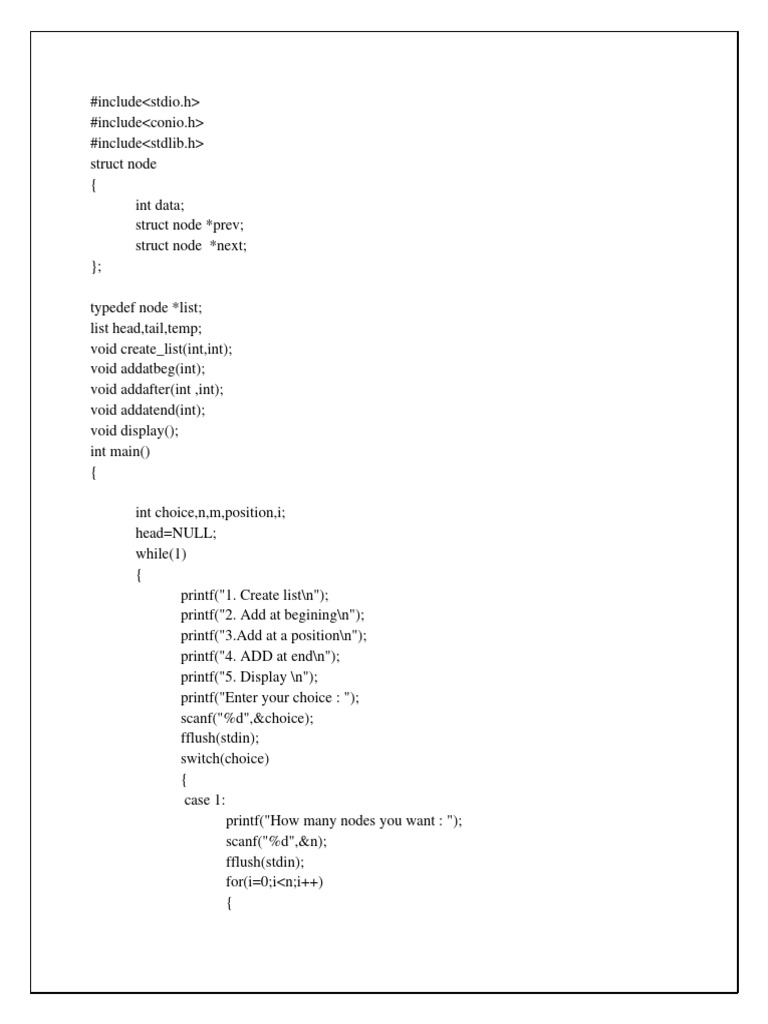 Double Linklist Creation | PDF | Computer Science | Computer Engineering