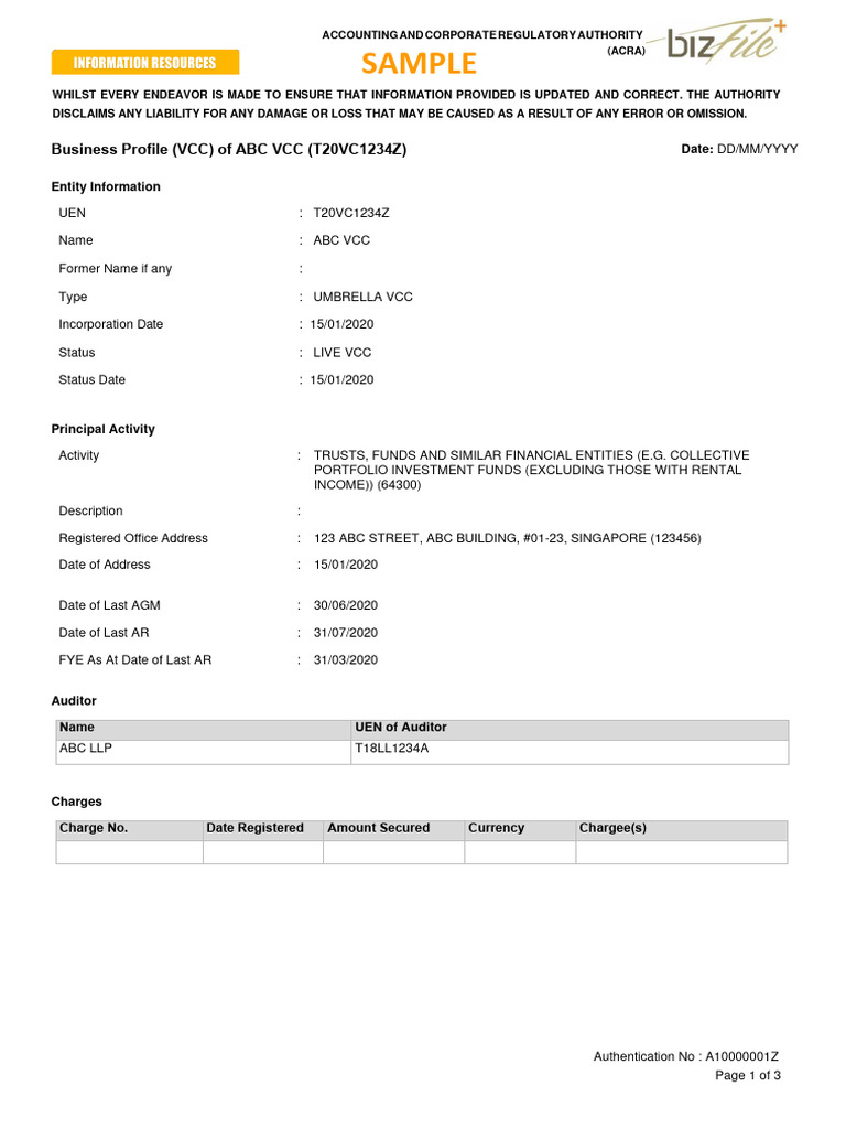 Sample - Business Profile (VCC) | PDF | Business | Economies