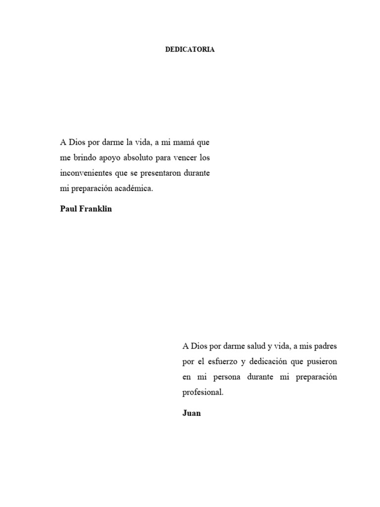 DEDICATORIA y ANEXOS | PDF