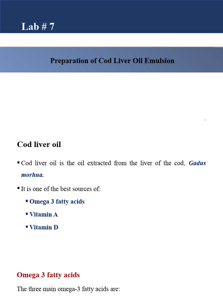 7.preparation of Cod Liver Oil Emulsion | PDF
