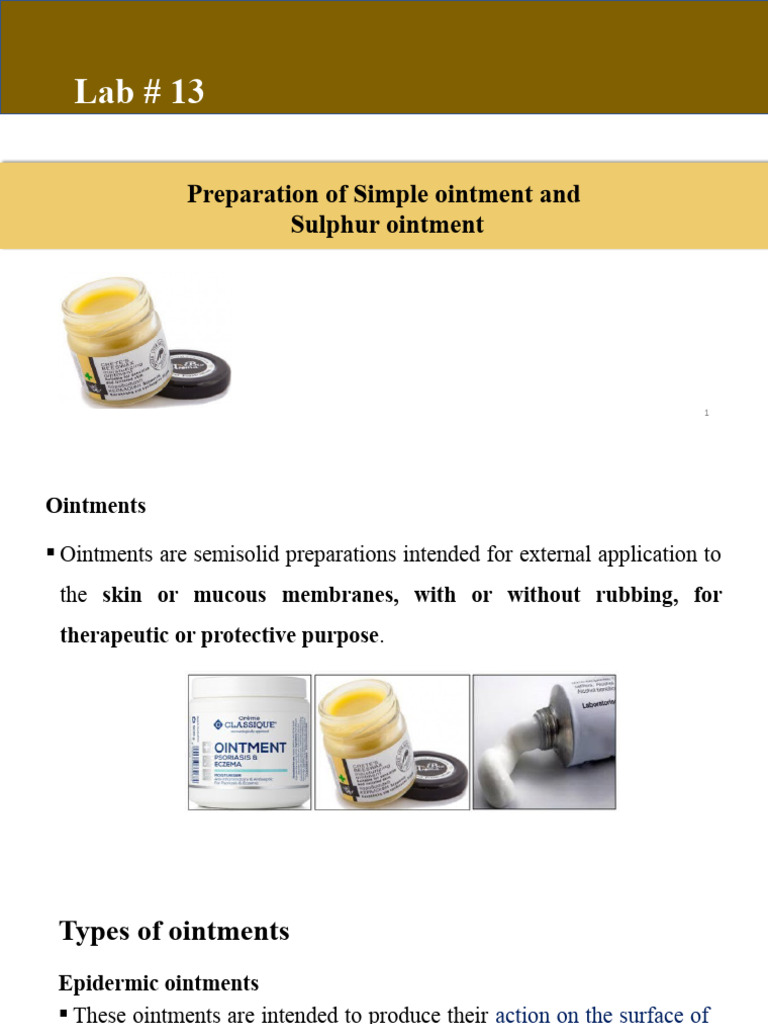 13.preparation of Simple Ointment and Sulphur Ointment | PDF | Topical ...