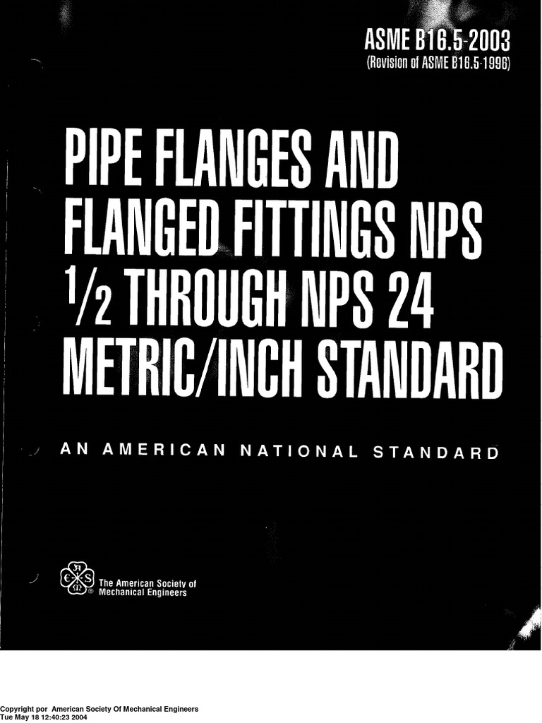 Ansi Asme B16.5 | PDF