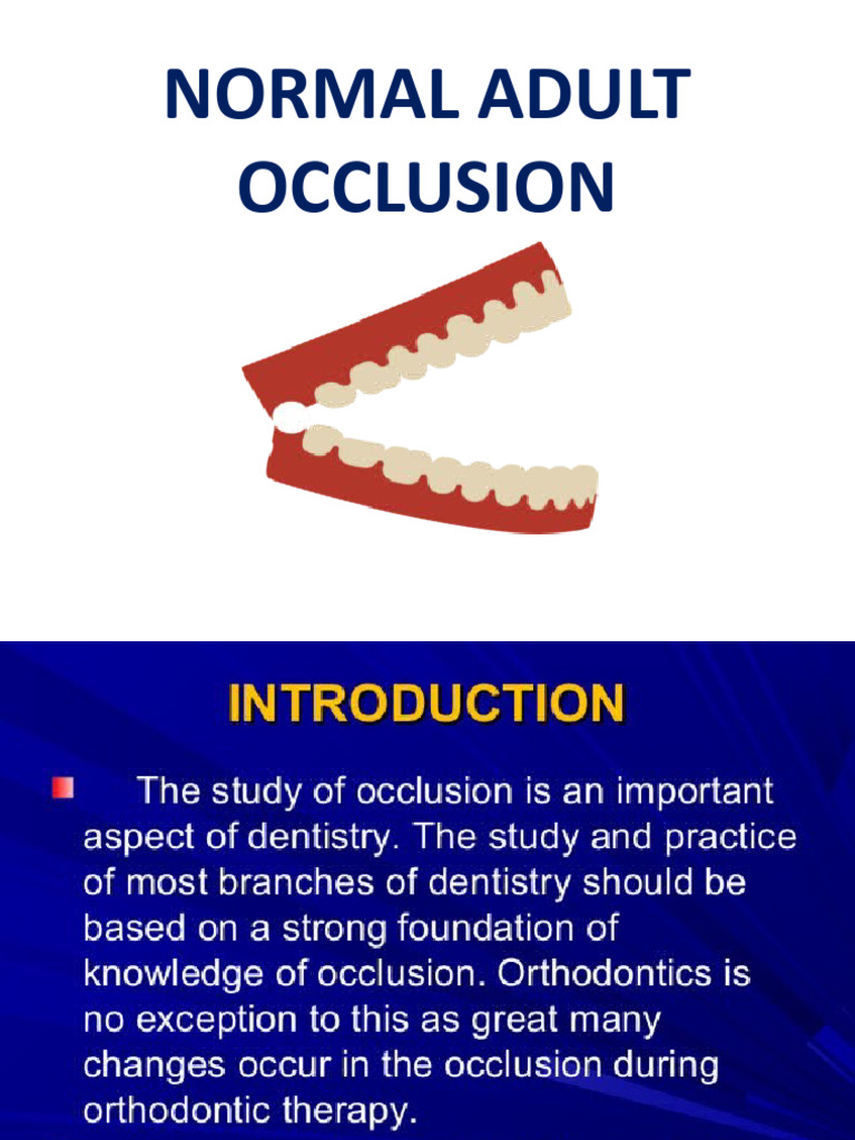 07 - Normal Adult Occlusion | PDF | Human Anatomy | Dentistry Branches