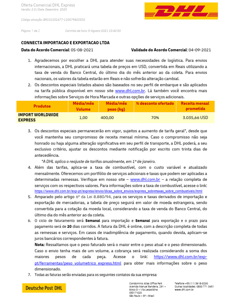 DHL - BR Offer Document - v2.3.5 - 080521154030 | PDF