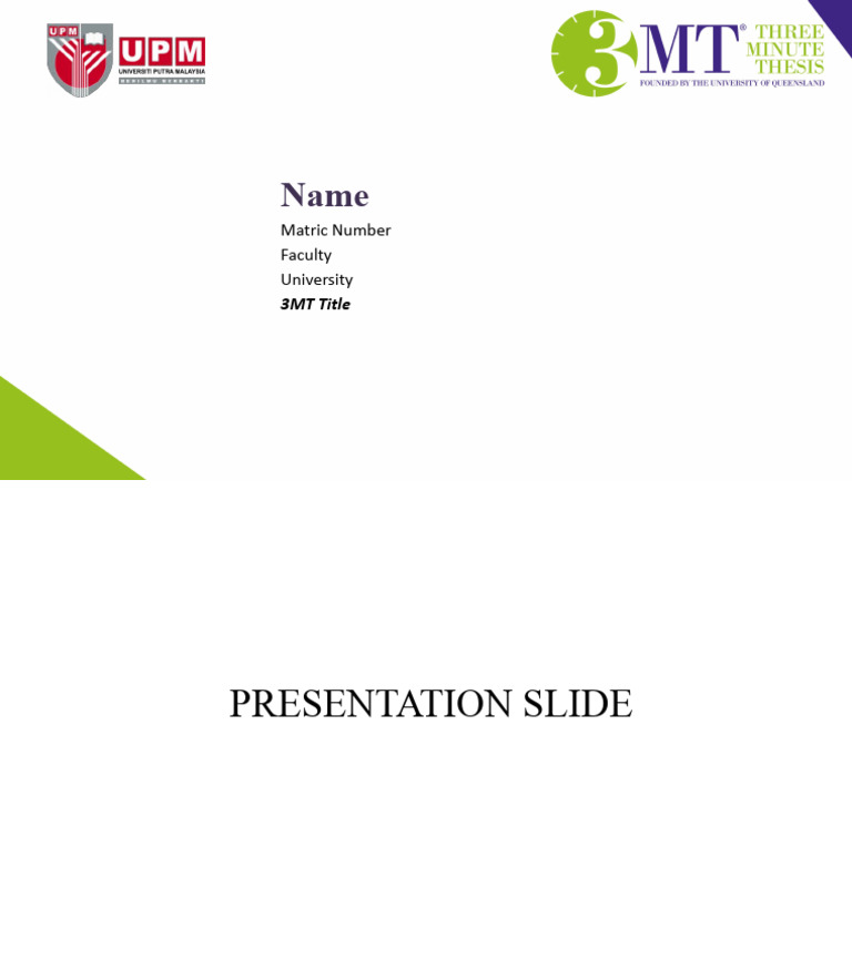 2022 3MT PowerPoint Presentation Slide Template | PDF
