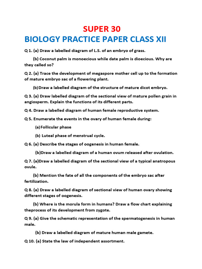 Super 30 Class Xii | PDF