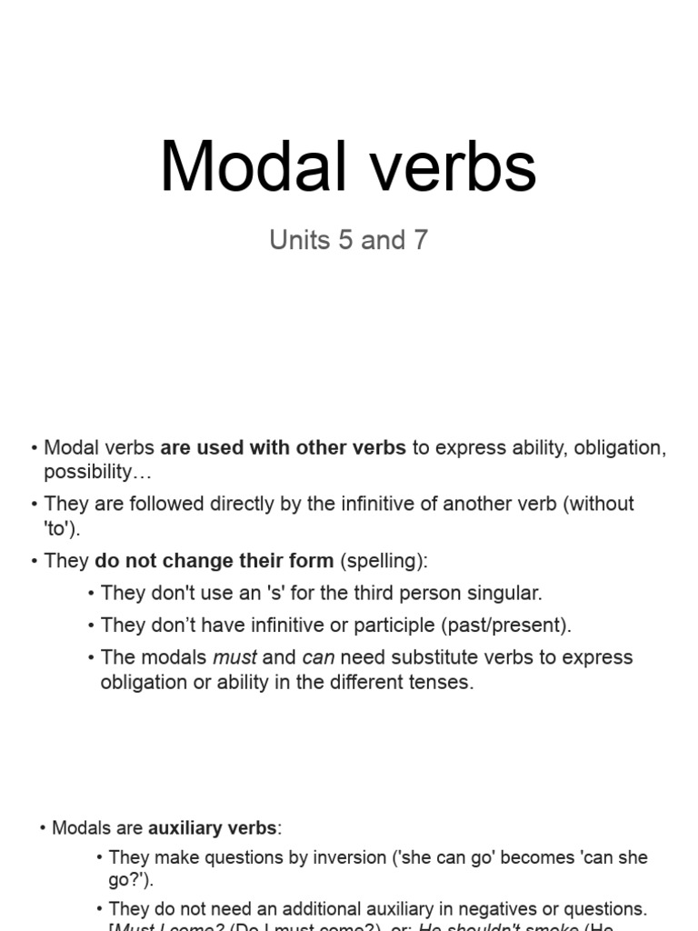 Modal Verbs | PDF | Verb | Morphology