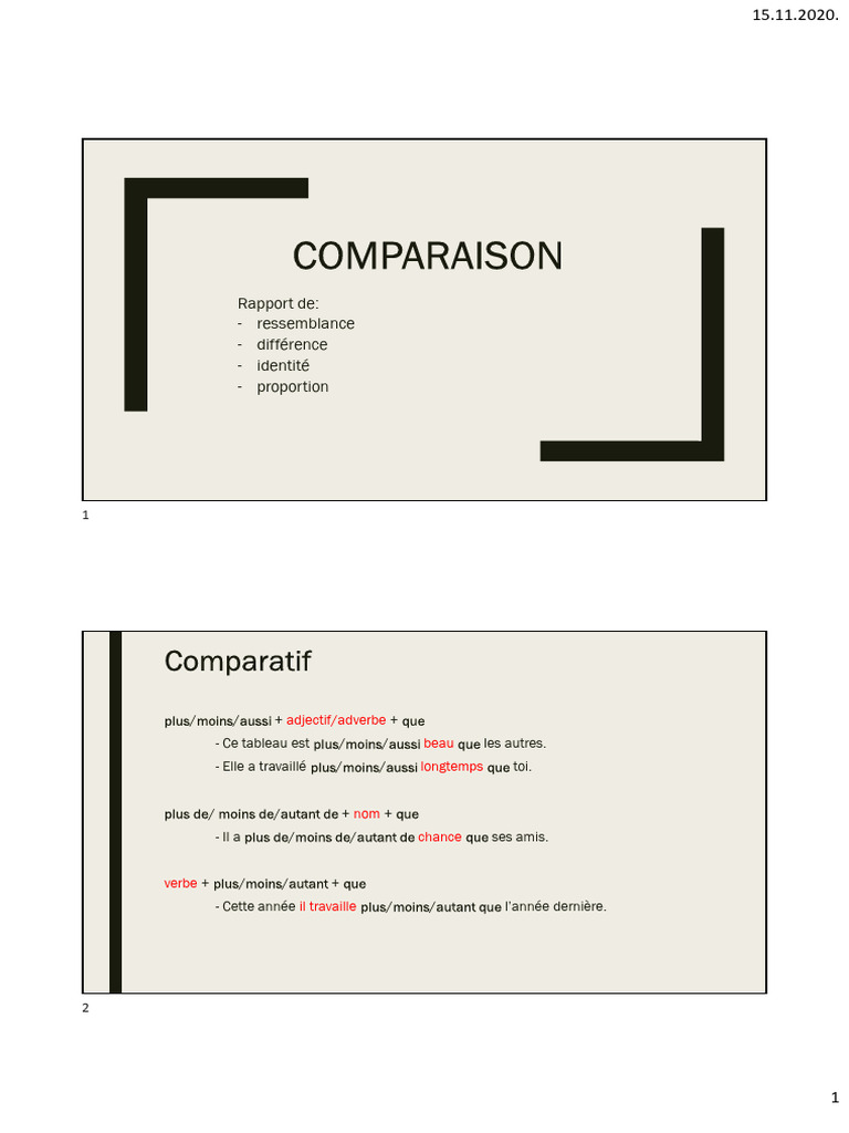 COMPARAISON | PDF