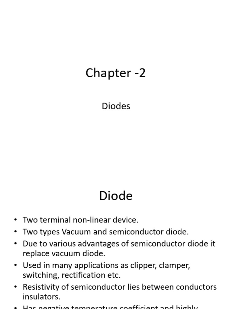 Chapter 2 Diodes | PDF | P–N Junction | Semiconductors
