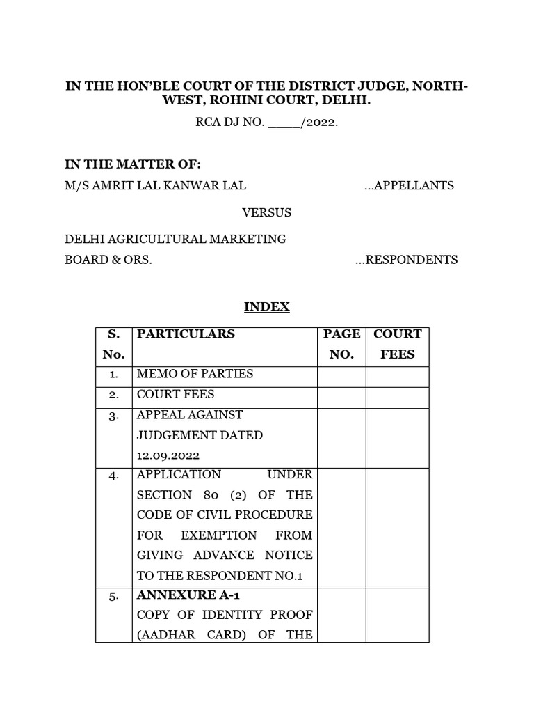 Apmc Civil Appeal To DJ | PDF | Law