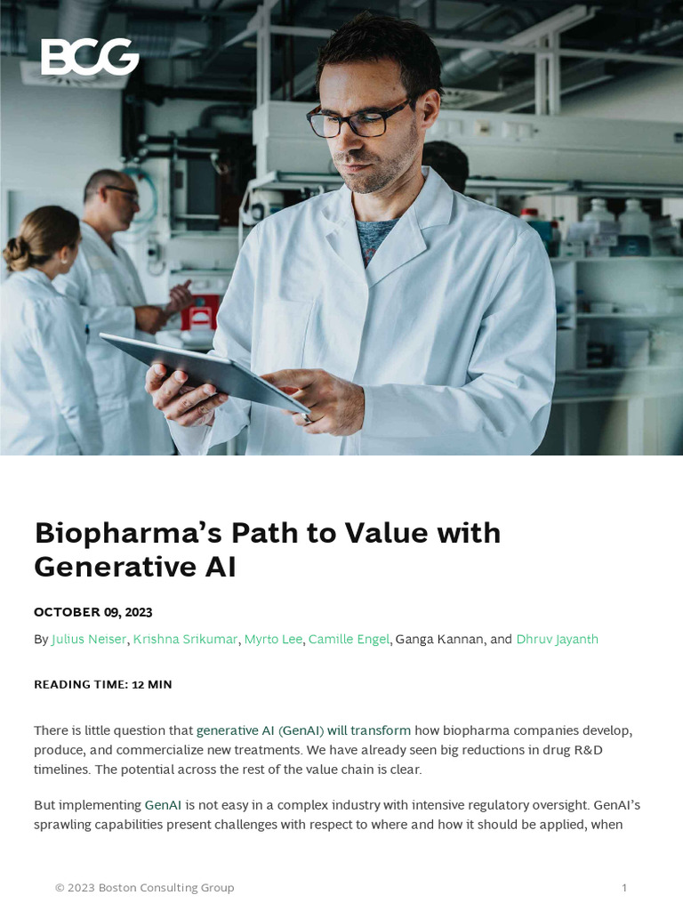 Biopharma Path To Value With Generative Ai | PDF | Artificial ...
