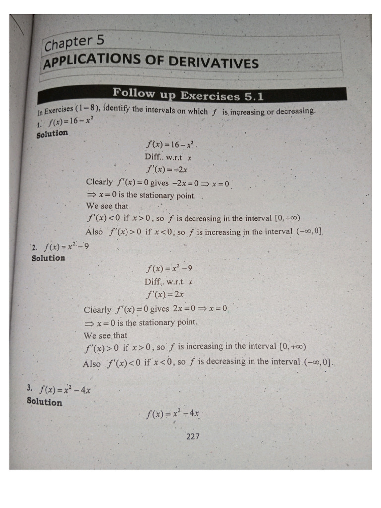 Solution of Introduction To Calculus Ch5 | PDF