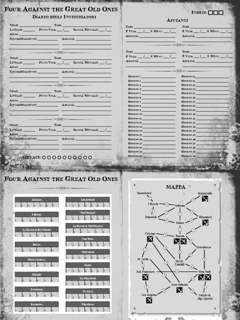 FAN MADE - Diario Investigatori 4ATGOO Con Mappa | PDF