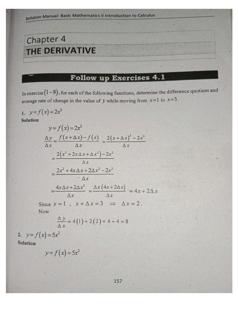 Solution of Introduction To Calculus Ch4 | PDF