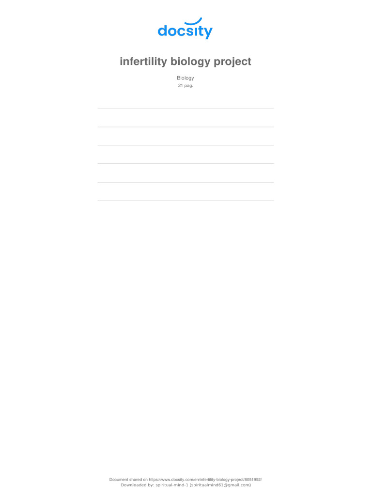 Docsity Infertility Biology Project | PDF