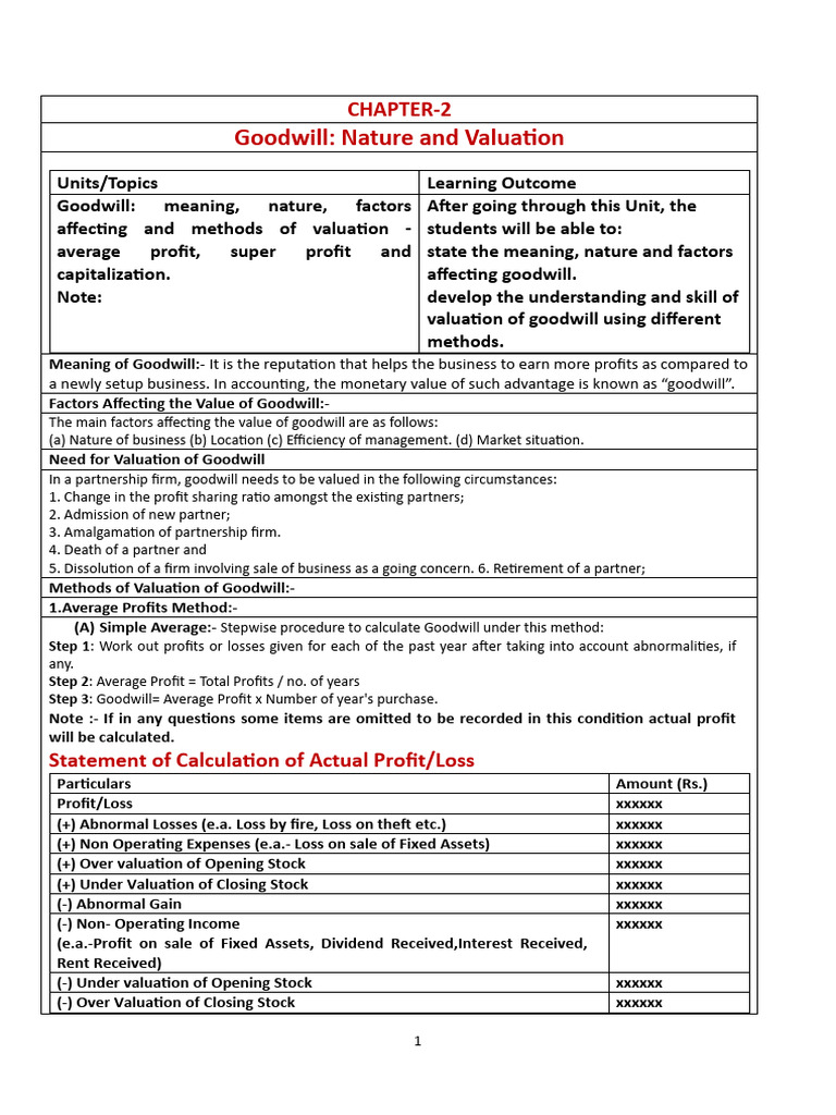 Goodwill Valuation Methods Explained | PDF | Goodwill (Accounting ...