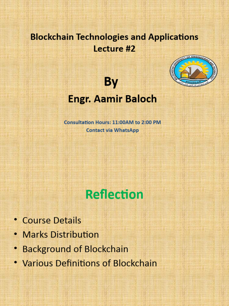 Blockchain Lecture: Elements & Types | PDF