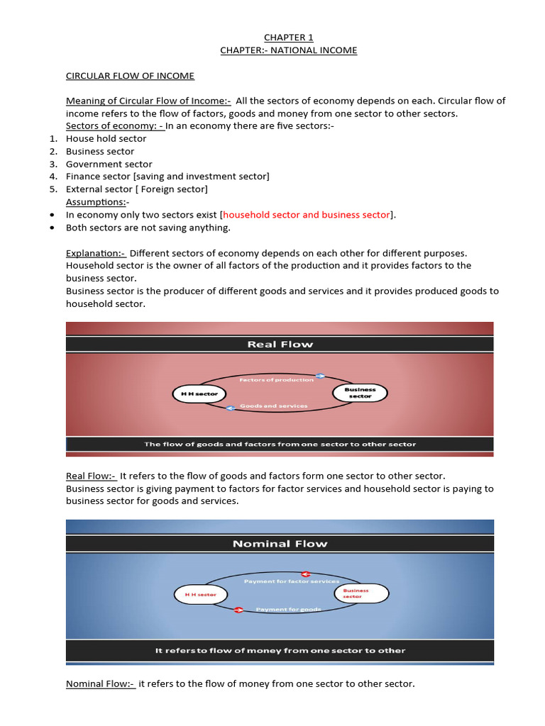 National Income and Circular Flow Explained | PDF | Real Versus Nominal ...